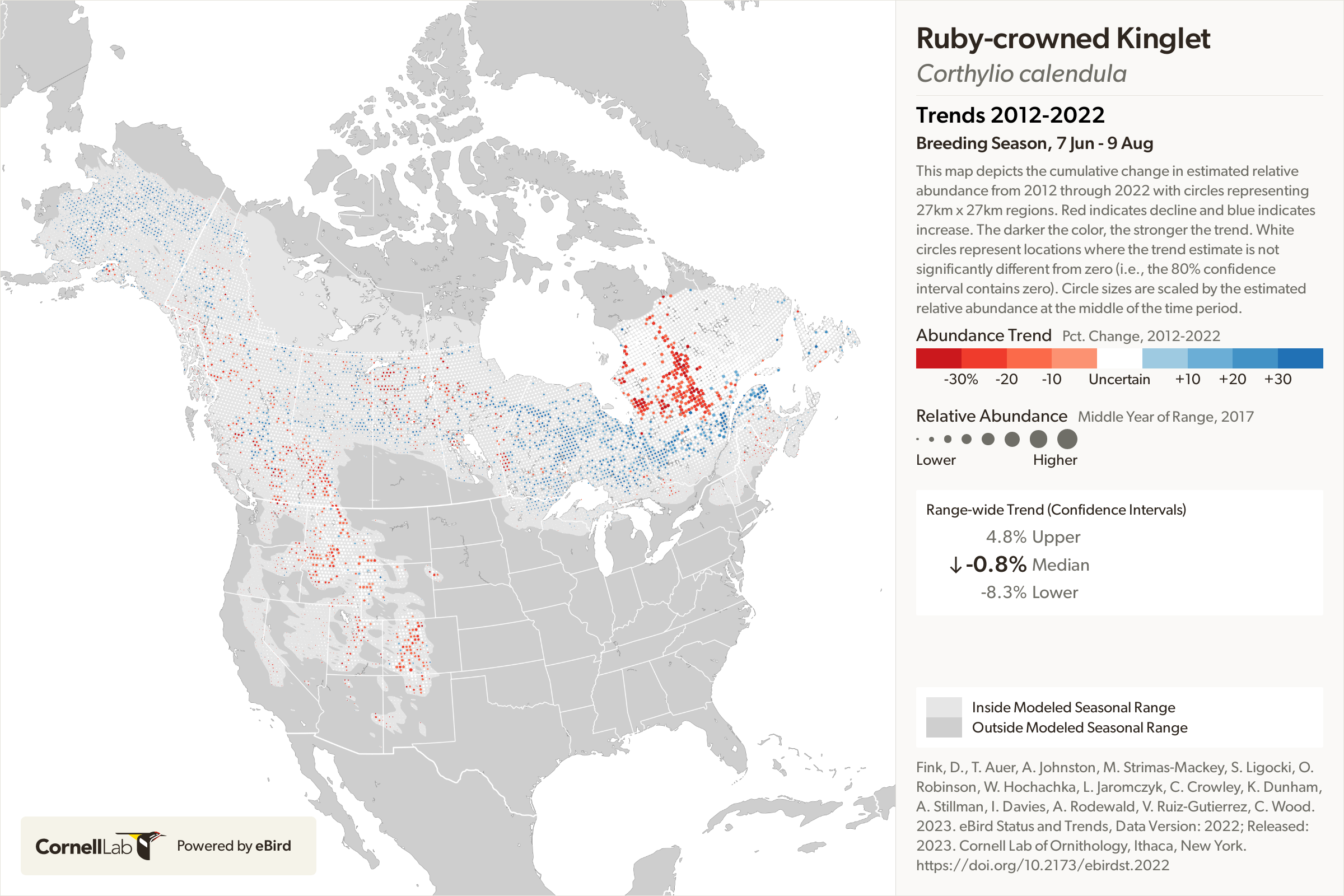Ruby Crowned Kinglet Range
